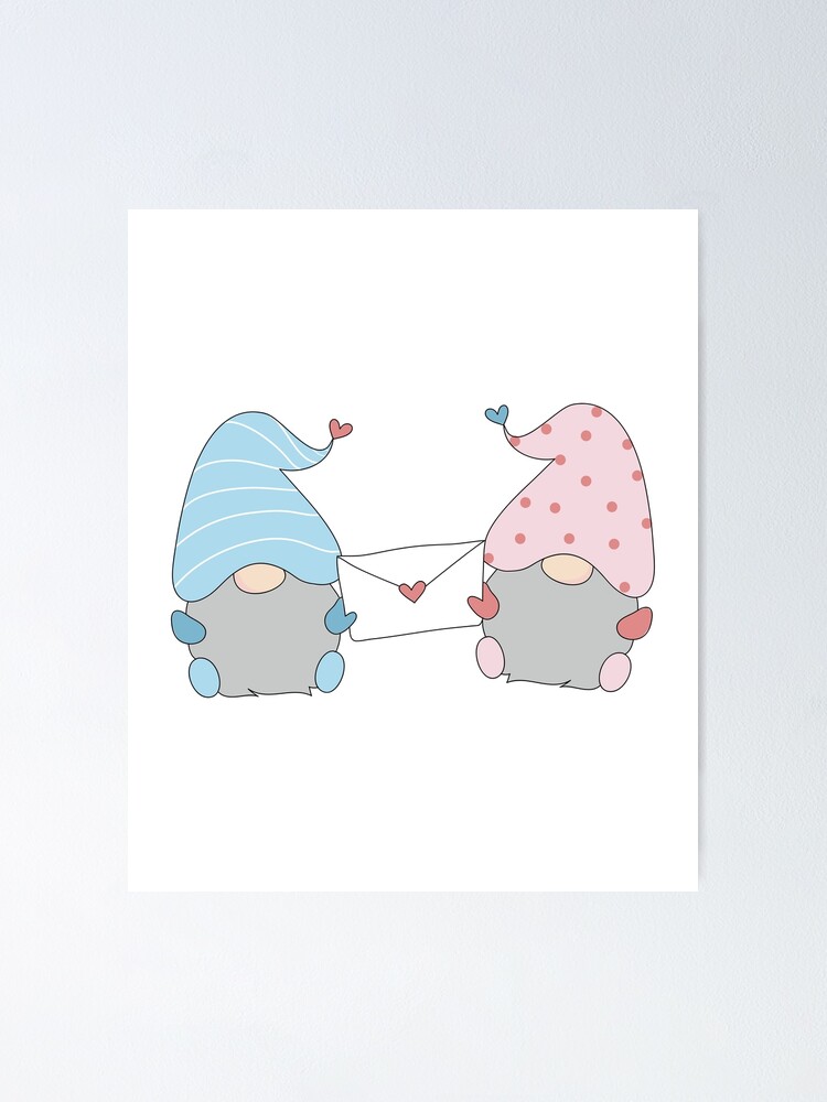 "Gnomes Love Letter-valentine's day gnomes-valentines day 2022" Poster ...