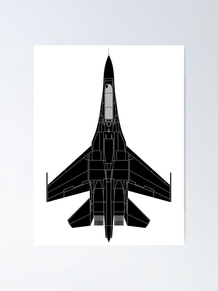 "Sukhoi Su-30 Flanker-G Top View Black" Poster by magazinecombate ...