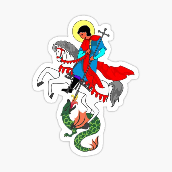 "The Dragon Slayer St. George" Sticker by MazzApp | Redbubble