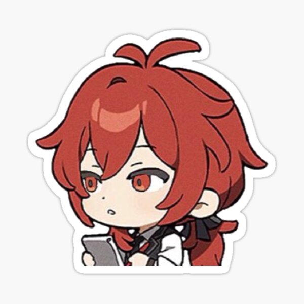 "genshin impact- diluc" Sticker for Sale by Floffeee | Redbubble