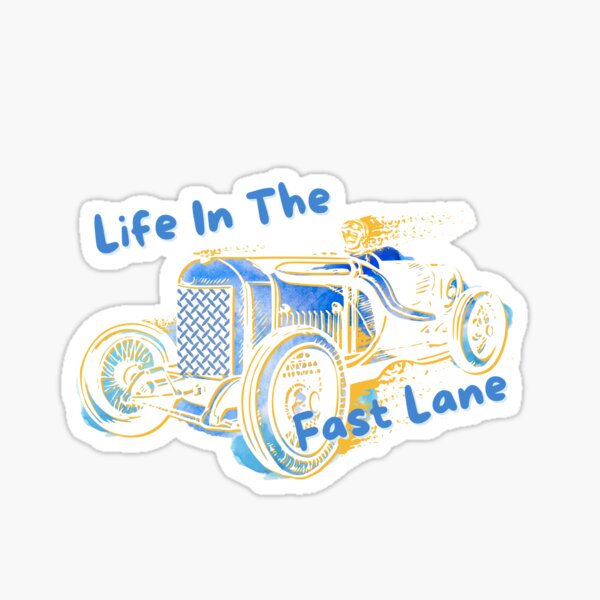 "Race Cars - The Fast Lane" Sticker by DerickQuince | Redbubble