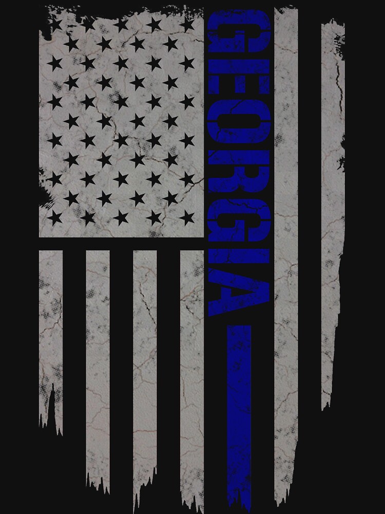 "Georgia Thin Blue Line American Flag T-shirt" T-shirt by BlueShop ...