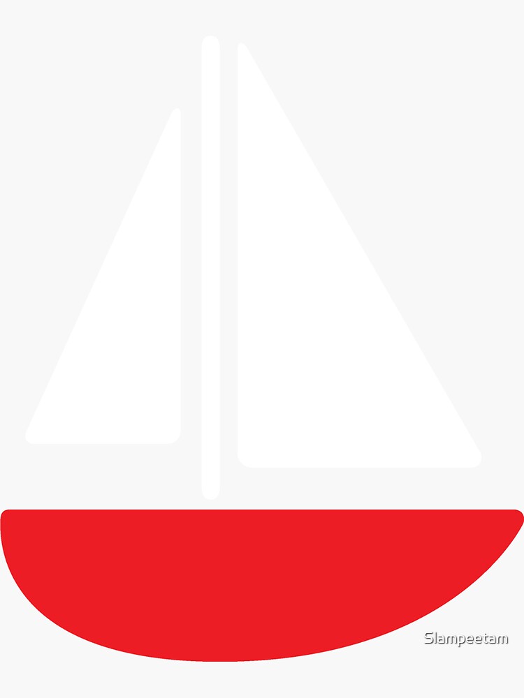 "Minimalist Red Boat with White Sails" Sticker for Sale by Slampeetam ...