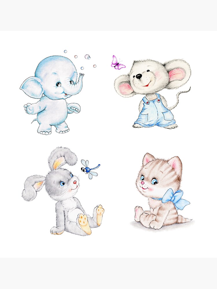 "The Cute Baby Animal Gang stickers" Sticker by awalite1956 | Redbubble