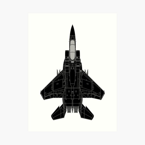 "F-15 Eagle Top View Black" Art Print for Sale by magazinecombate ...