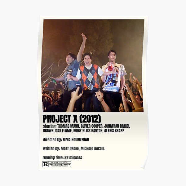 "Project X Movie 1" Poster for Sale by rachwoz14 | Redbubble
