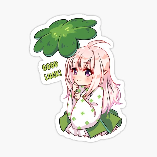 "Cute anime girl good luck" Sticker for Sale by AndrewG123 | Redbubble
