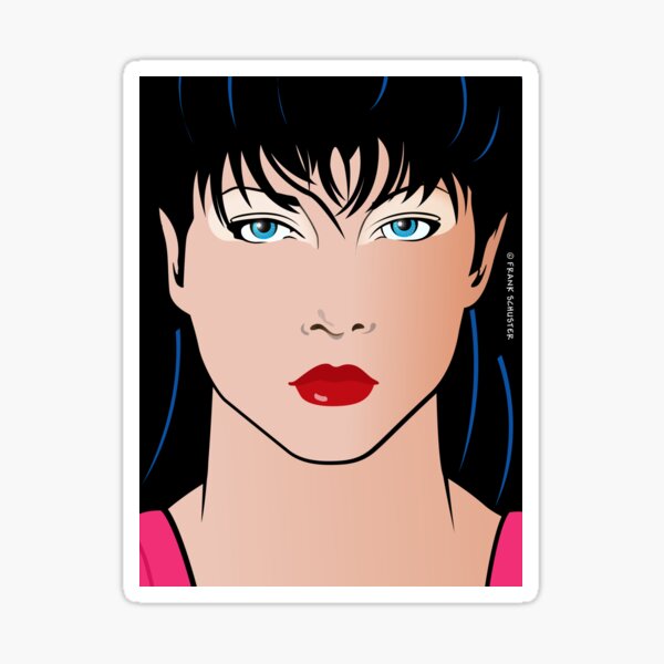 "Pop Art Illustration of Beautiful Woman Amber Pop Art Girl" Sticker ...
