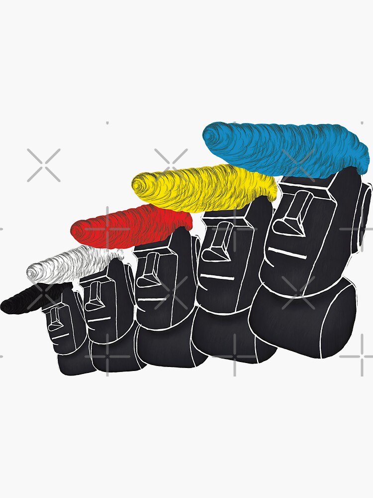 "MOAI ver. Rockabilly Style 6.3" Sticker for Sale by BubeBube | Redbubble