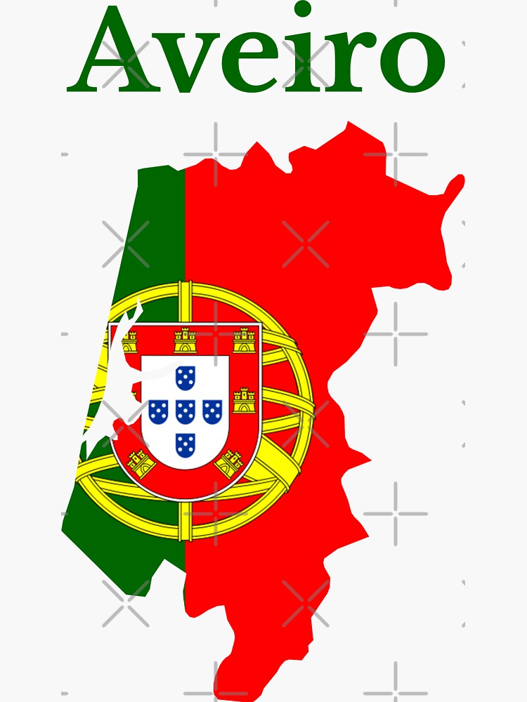 Pegatina «Diseño de mapas del distrito de Aveiro, Portugal.» de ...