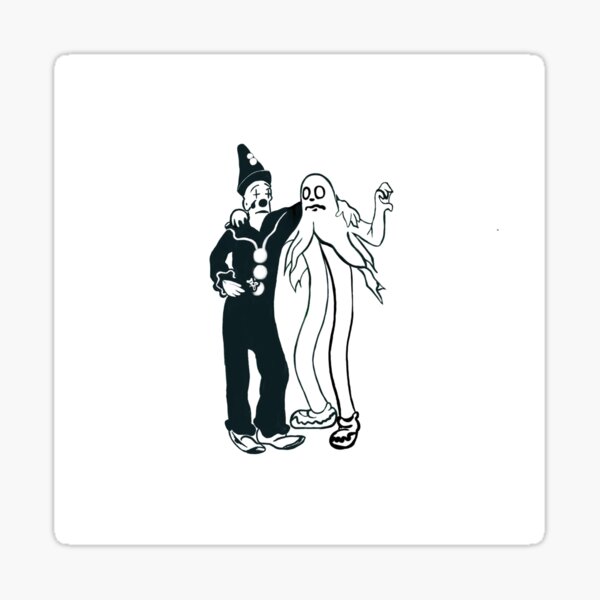 "Clown and Ghost Friends" Sticker by KaylaMChinn | Redbubble