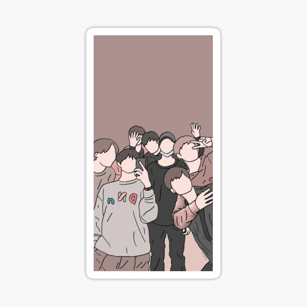 "BTS - drawing" Sticker for Sale by whatstheflop | Redbubble