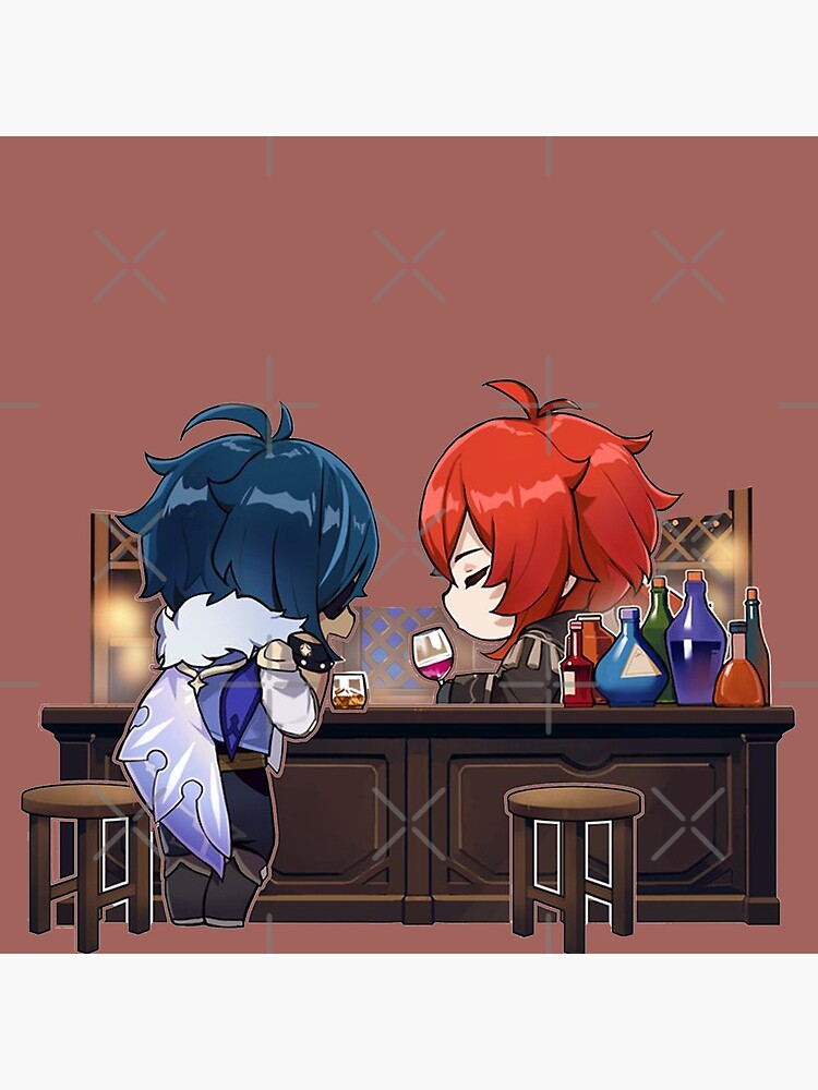 "Chibi Diluc & Kaeya - Genshin Impact" Poster von persephonexx | Redbubble