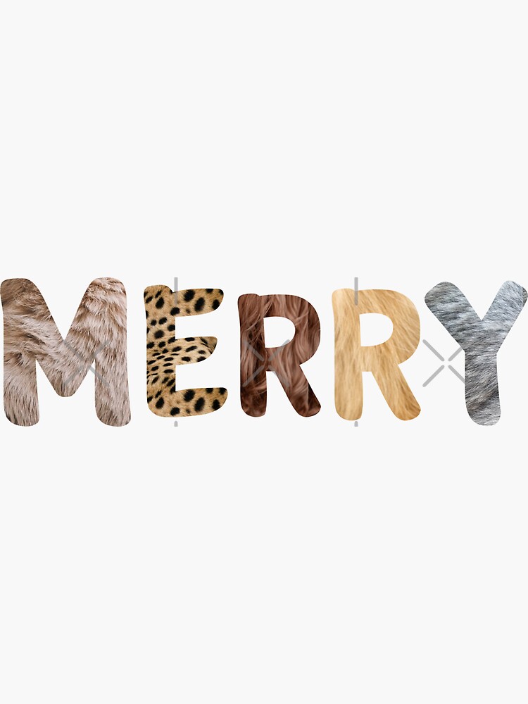 "Merry Christmas Fur LETTERS in Furry Pet style" Sticker for Sale by SYNTASTIC | Redbubble