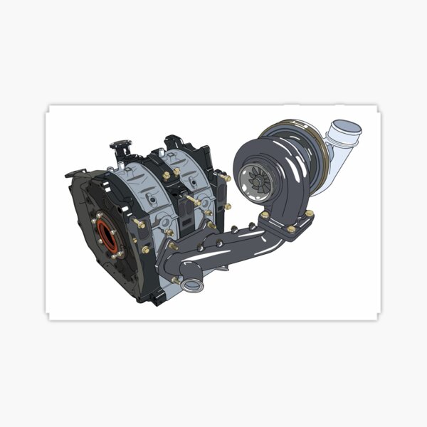 "Mazda RX-7 13B Rotary Single Turbo Engine" Sticker for Sale by ...