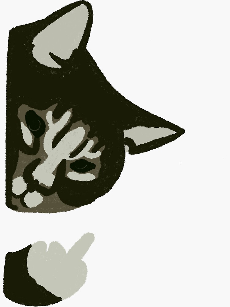 "Cat flipping you off " Sticker for Sale by Mtxiki | Redbubble