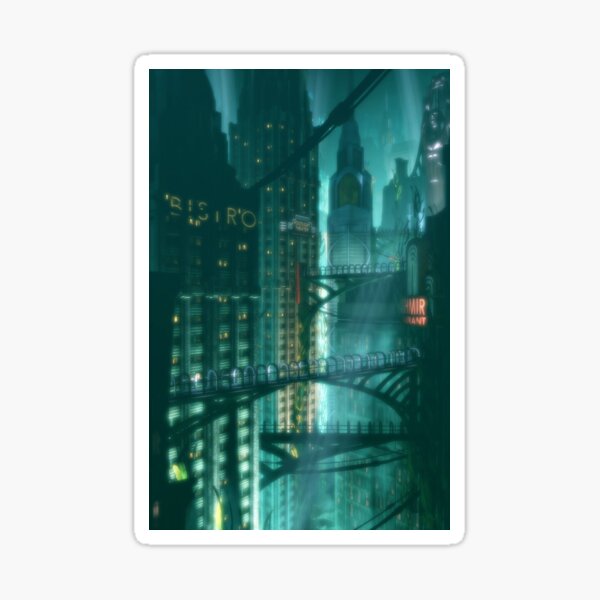 "Bioshock Skyscrapers " Sticker by Vintage-Travler | Redbubble