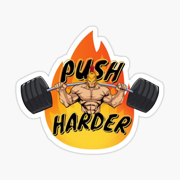 "motivation design (push harder)" Sticker by lotfiafa25 | Redbubble