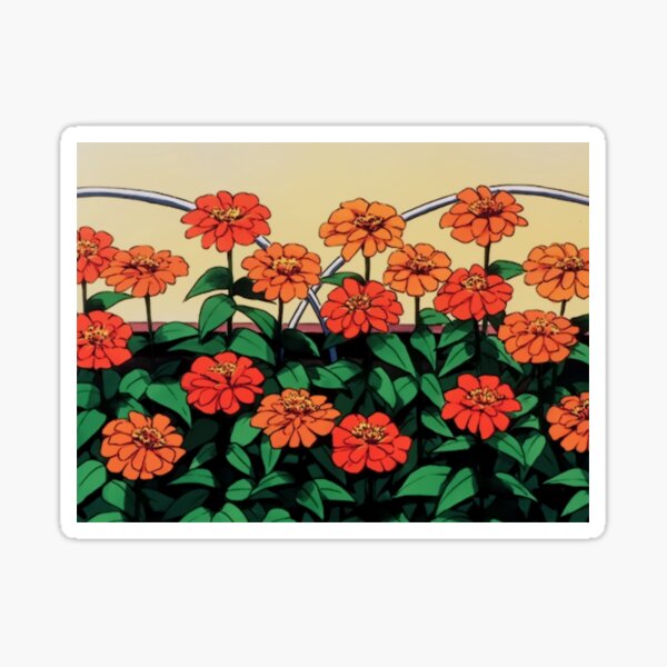 "AESTHETIC ORANGE FLOWERS" Sticker by aldanapueta | Redbubble