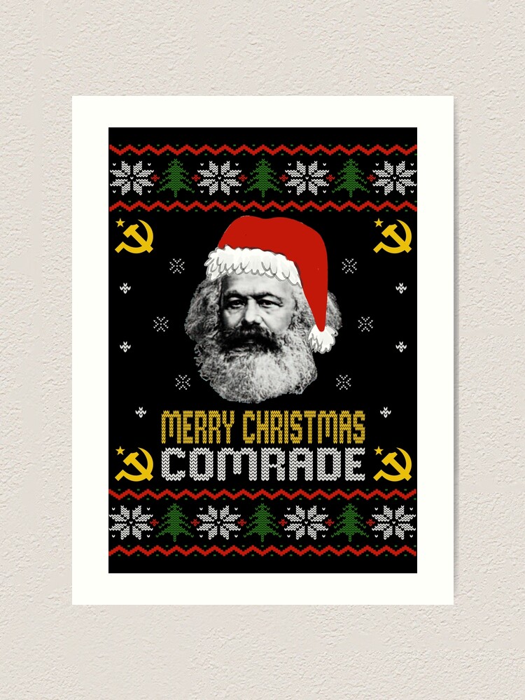 "Santa Claus Karl Marx Christmas, MERRY CHRISTMAS COMRADE Ugly Xmas ...