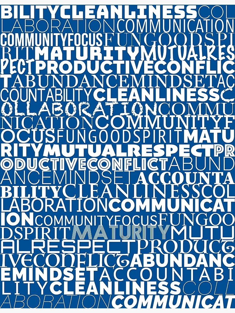 "Core Values Word Art" Poster for Sale by MediciSTL | Redbubble