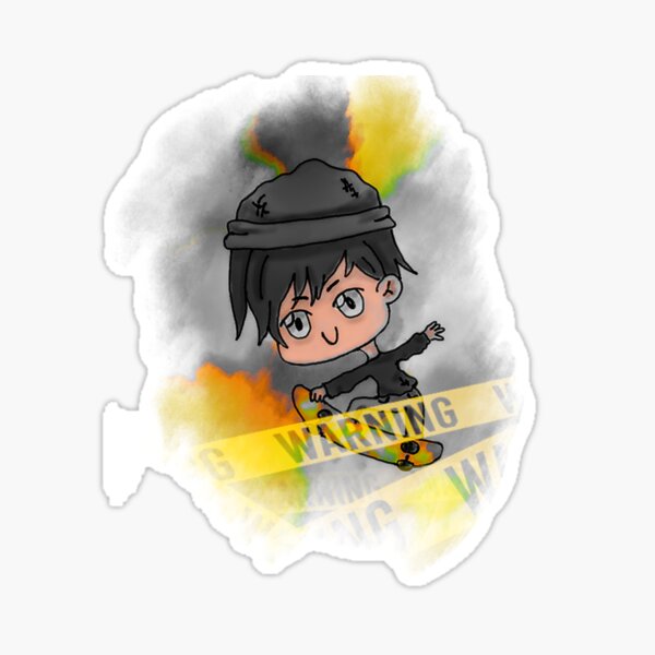 "Skater boy cartoon comic drawing" Sticker by ReensPhotos | Redbubble
