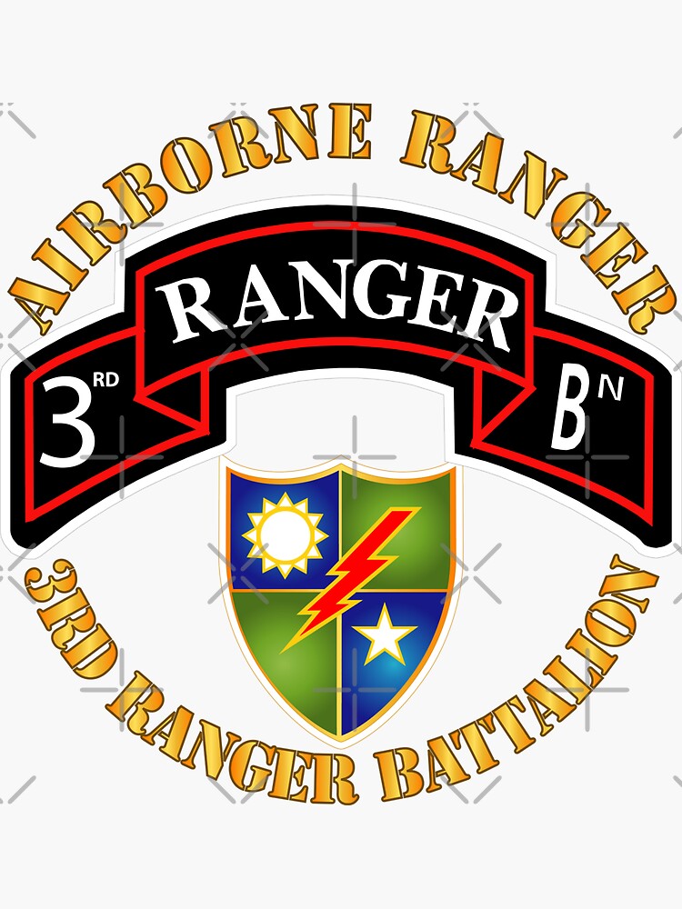 "SOF - 3rd Ranger Battalion - Airborne Ranger wo DS X 300" Sticker for ...