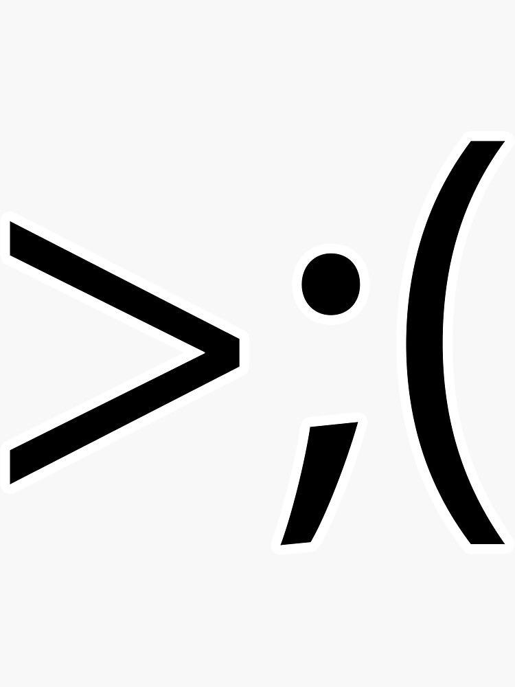 "Sad Winky Emoticon Face" Sticker for Sale by JaccaG | Redbubble