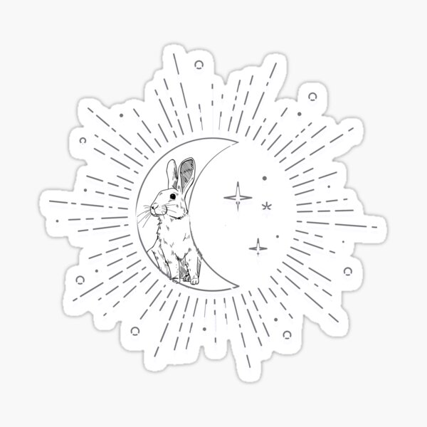 "shiny moon bunny" Sticker for Sale by avocadissimo | Redbubble