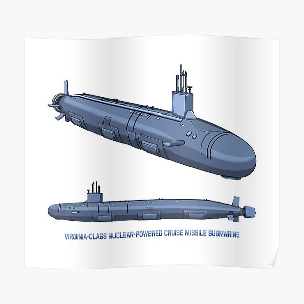 "Virginia class Nuclear Submarine Diagrams Gift" Poster for Sale by ...