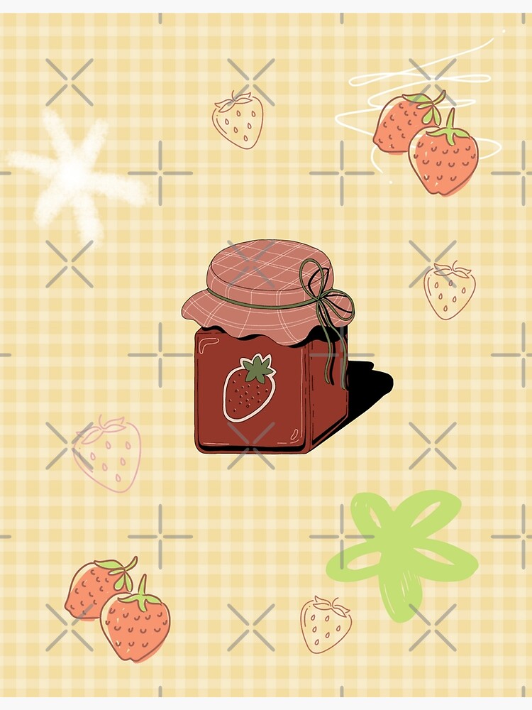 "Aesthetically pleasing aesthetic strawberry jam gingham" Poster for ...