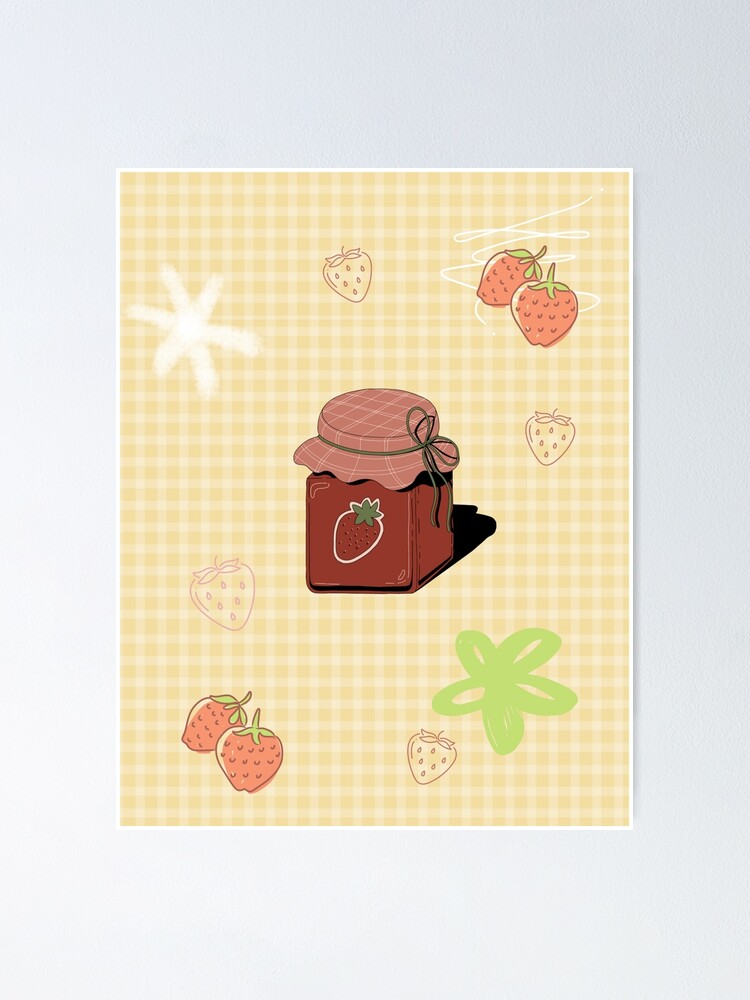 "Aesthetically pleasing aesthetic strawberry jam gingham" Poster for ...