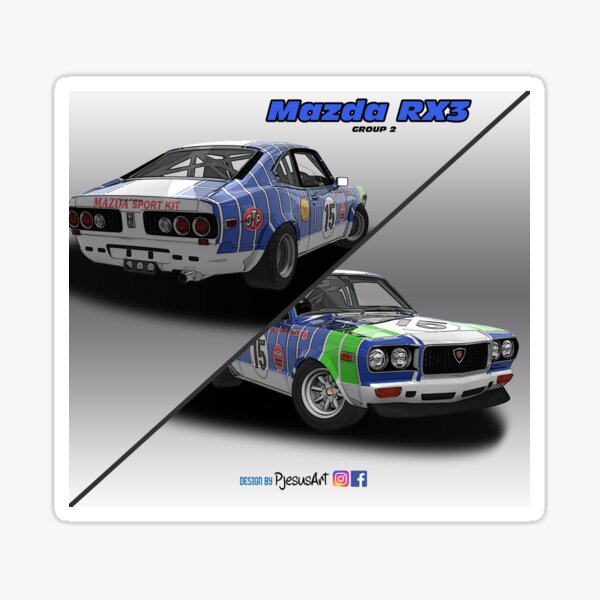 "Mazda RX3 Group 2" Sticker by pjesusartrb | Redbubble