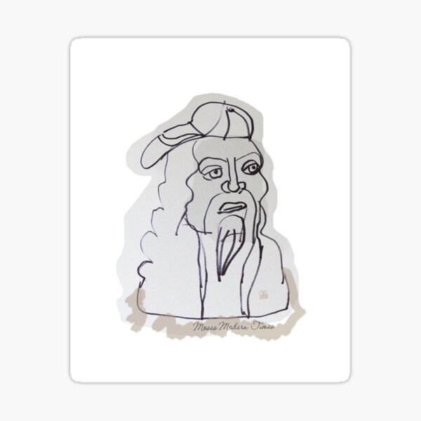 "Moses Modern Times (drawing by ACCI)" Sticker for Sale by ...