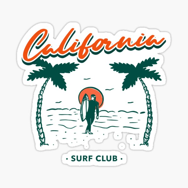 "California Surf Club" Sticker for Sale by Arrived-Apparel | Redbubble