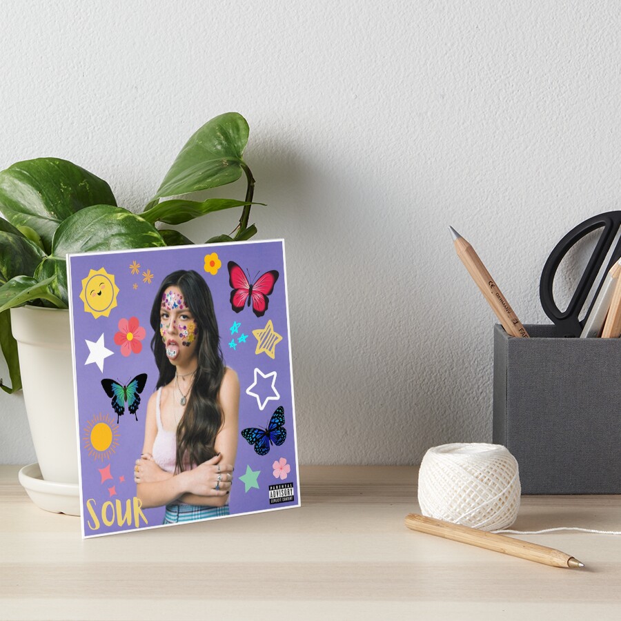 "Olivia Rodrigo Sour Album Stickers" Art Board Print by LittleIconShop ...