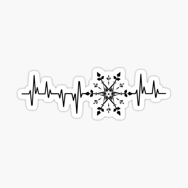 "snowflake heartline" Sticker for Sale by Bizarro23 | Redbubble