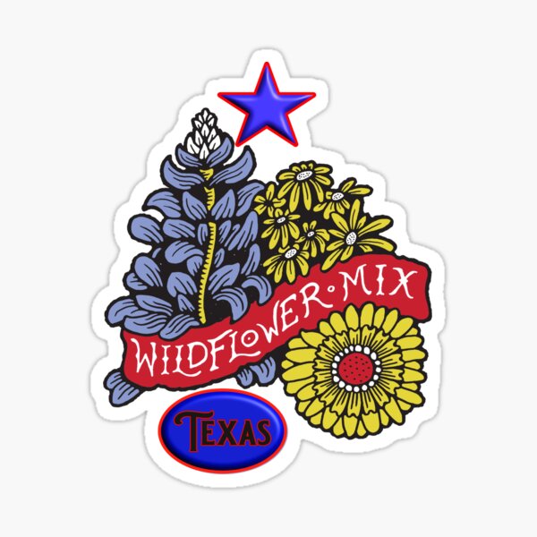 "Texas Wildflower Mix" Sticker for Sale by rc1ark | Redbubble