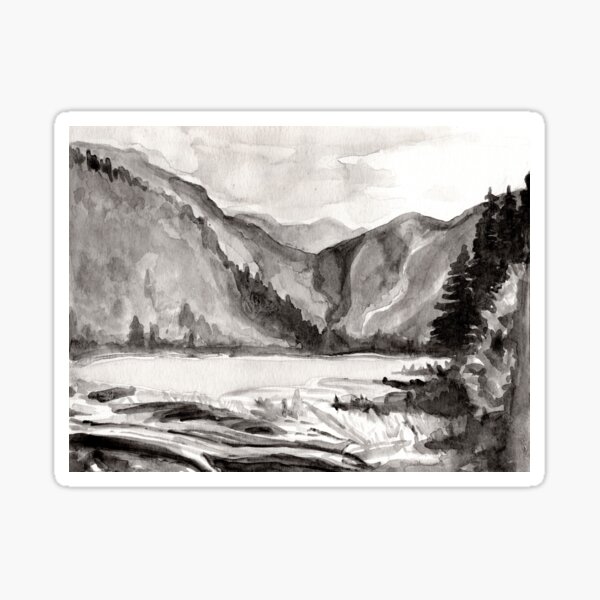 "Avalanche Lake - Glacier National Park Painting" Sticker for Sale by ...
