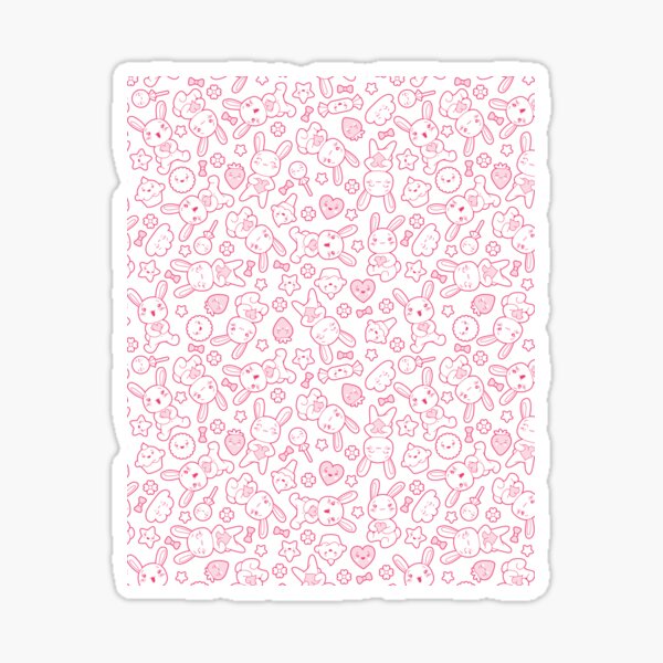 "Cute little bunny pink doodle pattern" Sticker for Sale by Seoul26 ...
