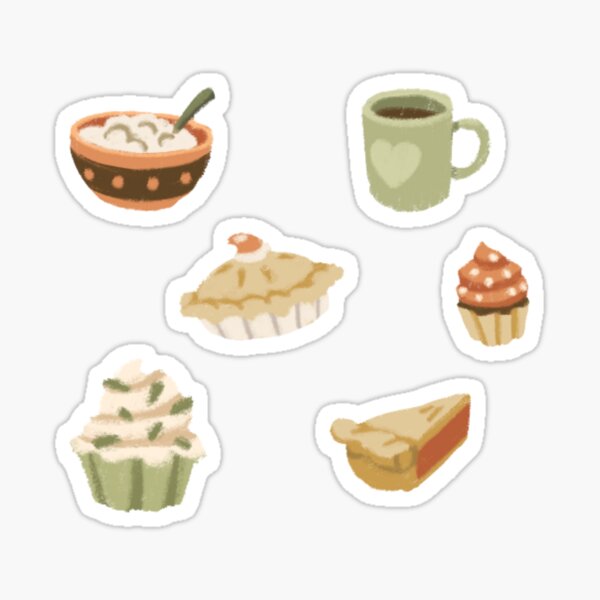 "cute café set" Sticker for Sale by CellArts | Redbubble