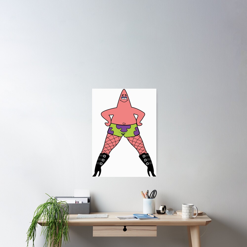 "Patrick Star with boots" Poster for Sale by frangipanms | Redbubble