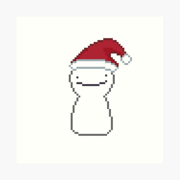 "dream smp christmas fanart merch dream blob - santa hat" Art Print for ...