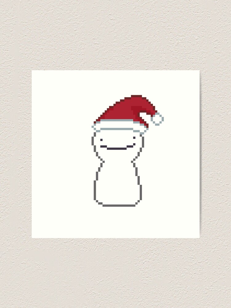 "dream smp christmas fanart merch dream blob - santa hat" Art Print for ...