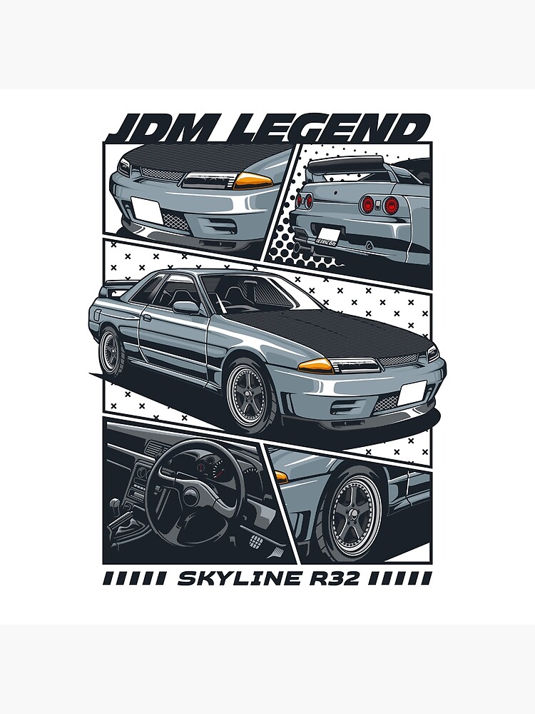"Skyline R32 Manga" Photographic Print for Sale by duniafantasi | Redbubble