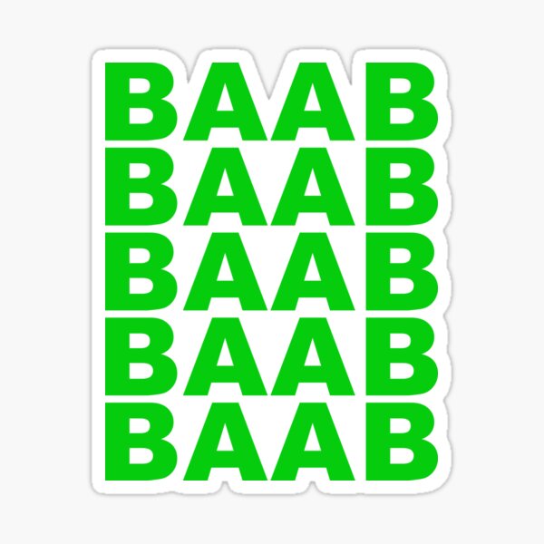 "baba alphabet" Sticker for Sale by calemaidajhdj | Redbubble