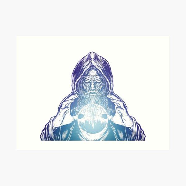 "Ponder The Orb - Blue Wizard Meme" Art Print for Sale by CryptidArt ...