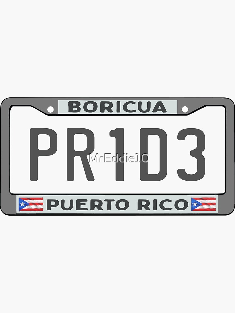 "Boricua license plate Puerto Rico Pride Flag" Sticker for Sale by ...