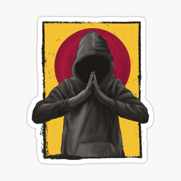 "man praying in a hood realistic " Sticker for Sale by Hashmiya | Redbubble