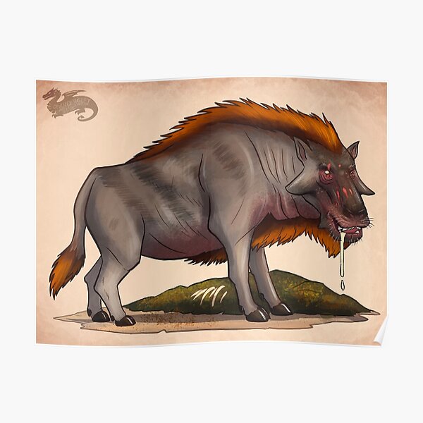 "Daeodon, the Terminator Pig" Poster for Sale by DevinQuigleyArt ...